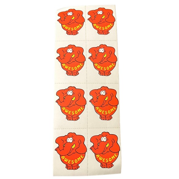 Unbranded | Office | Vintage Red Elephant Reward Stickers Awesome ...